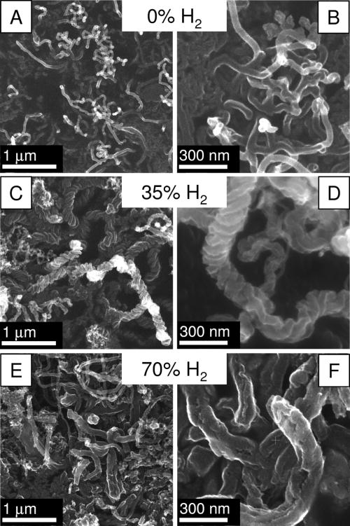 Hydrogen-induced self-assembly of helical carbon nanostructures from ...
