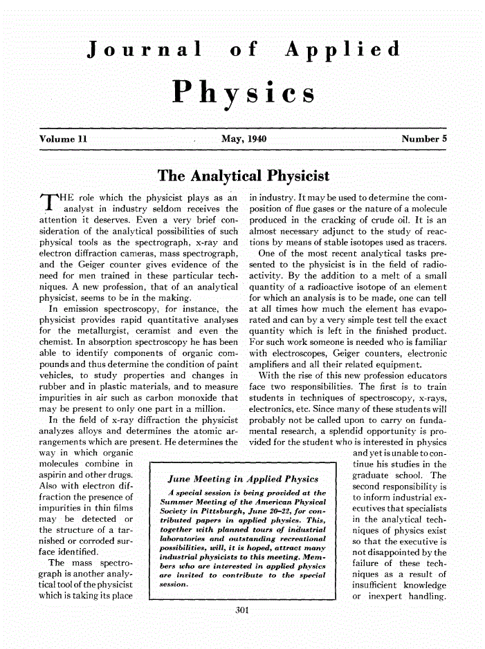 The Analytical Physicist | Journal of Applied Physics | AIP Publishing