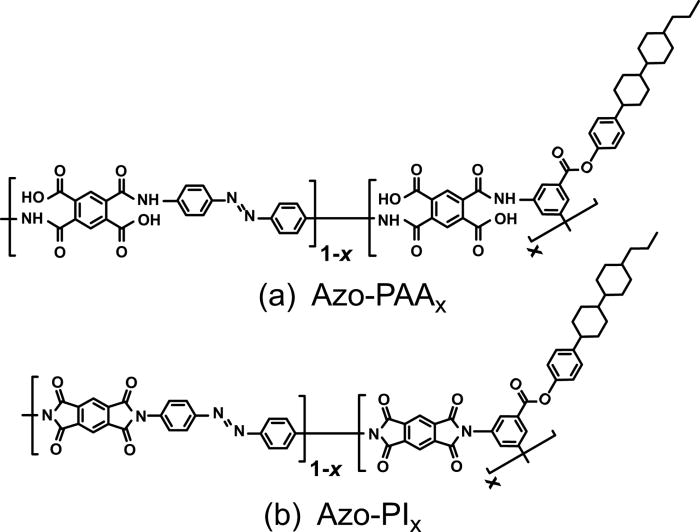 Photo-aligned blend films of azobenzene-containing polyimides with and ...