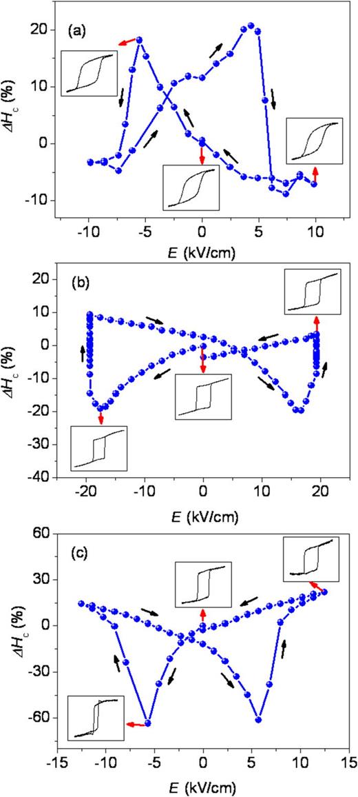 Switchable voltage control of the magnetic coercive field via ...
