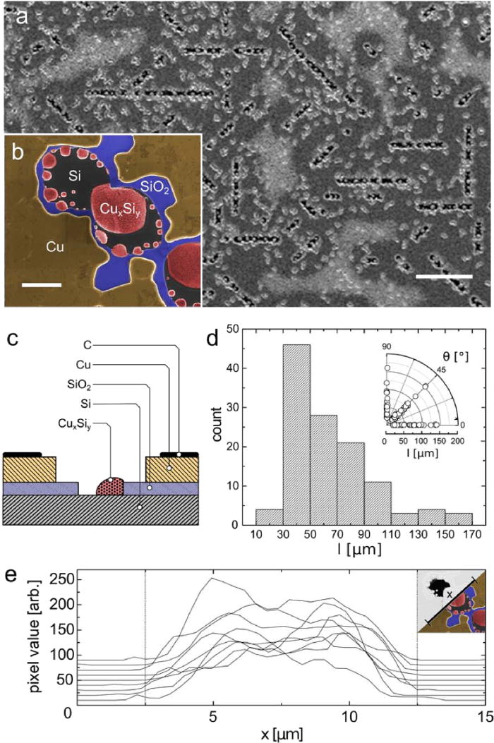 Carbon mediated reduction of silicon dioxide and growth of copper ...