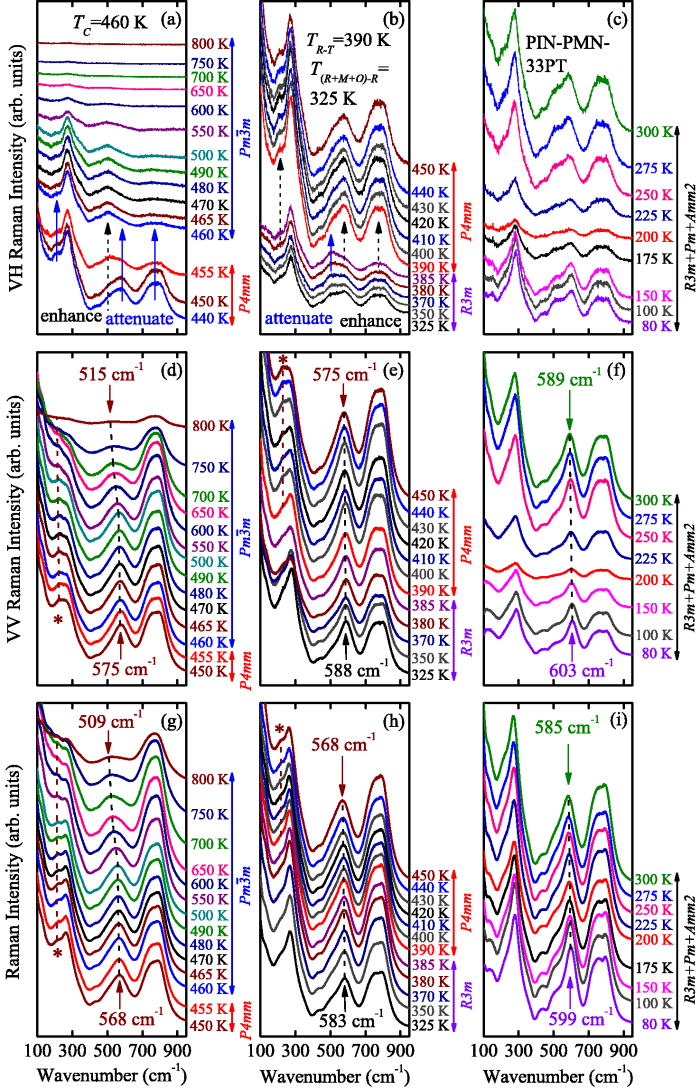 Temperature-dependent Raman scattering and multiple phase coexistence ...
