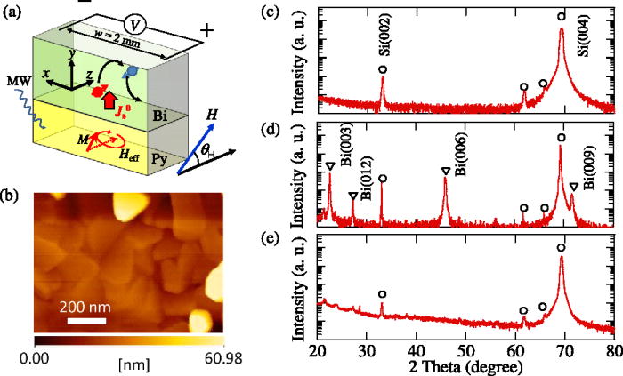 Conversion of pure spin current to charge current in amorphous bismuth ...