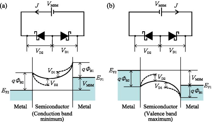 Extraction of the Schottky parameters in metal-semiconductor-metal ...