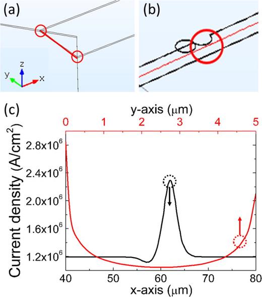 Thermoreflectance imaging of electromigration evolution in asymmetric ...