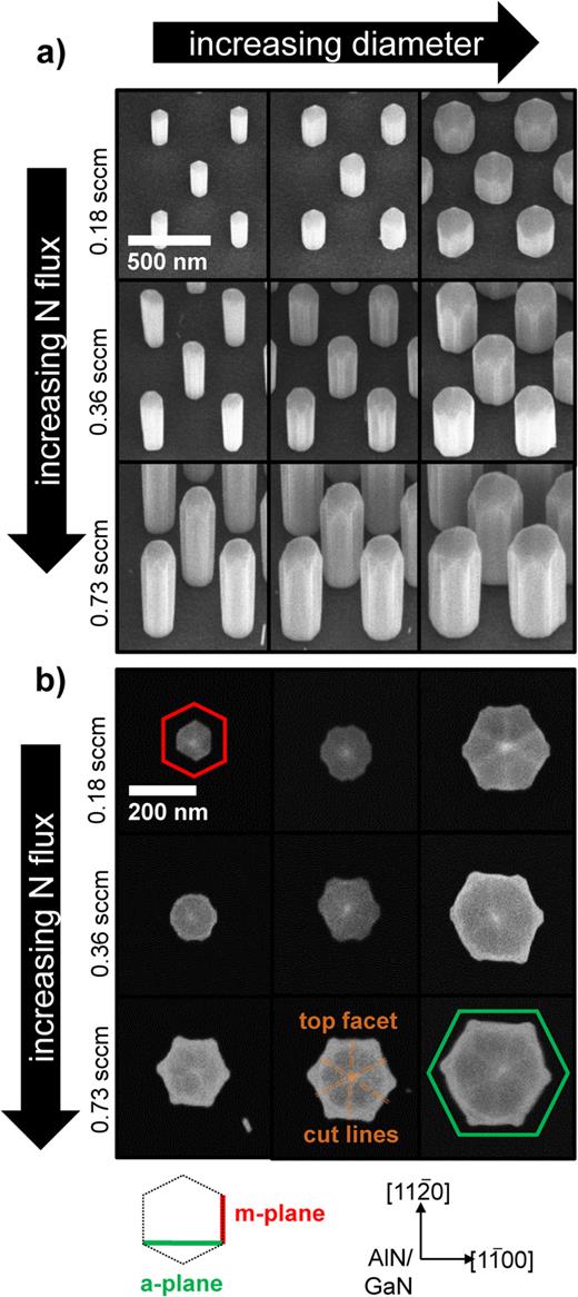 Crystal side facet-tuning of GaN nanowires and nanofins grown by ...