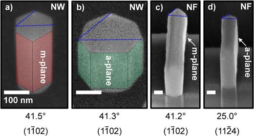 Crystal side facet-tuning of GaN nanowires and nanofins grown by ...