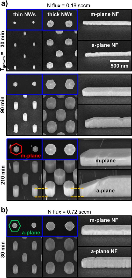 Crystal side facet-tuning of GaN nanowires and nanofins grown by ...
