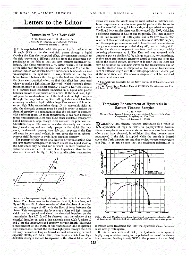 Transmission Line Kerr Cell | Journal of Applied Physics | AIP Publishing