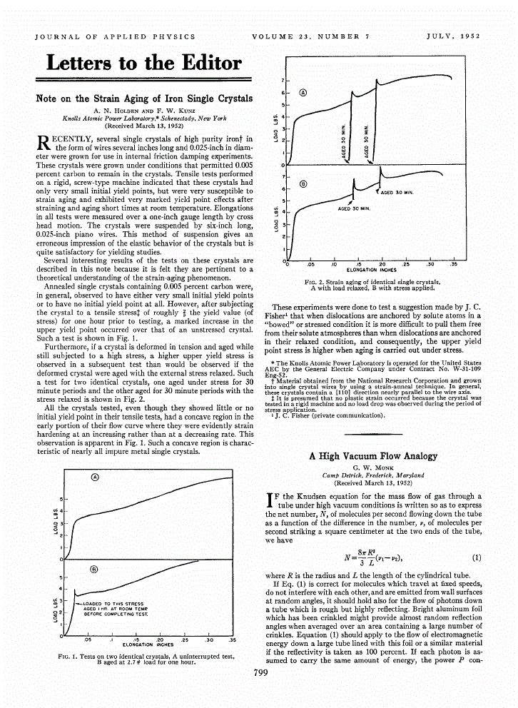 A High Vacuum Flow Analogy | Journal of Applied Physics | AIP Publishing