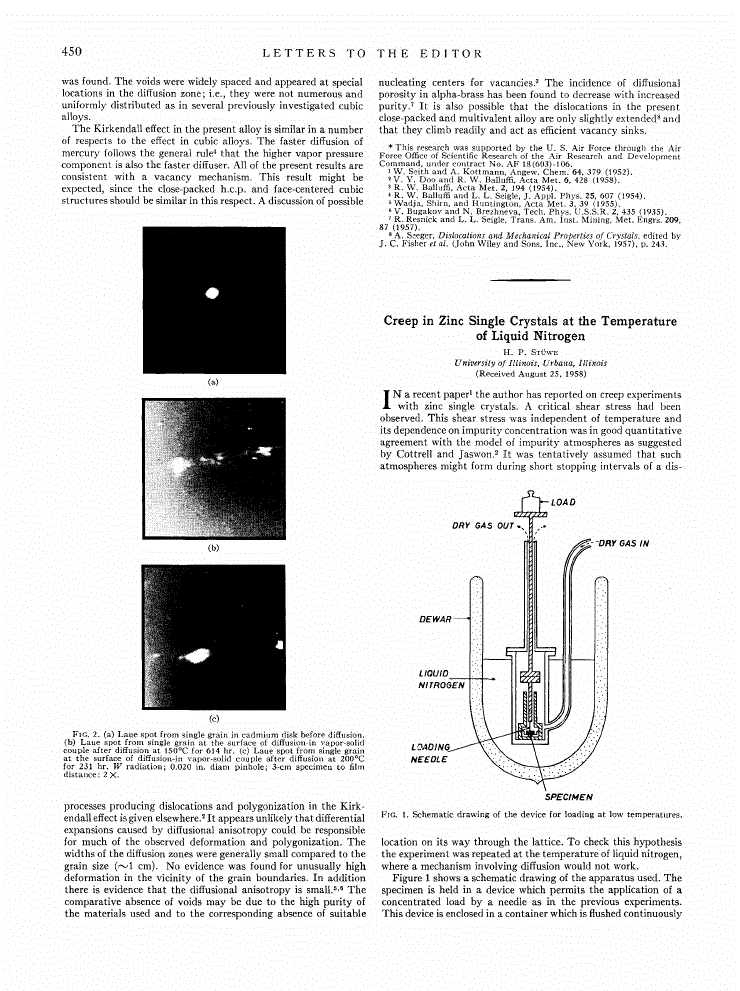 Creep in Zinc Single Crystals at the Temperature of Liquid Nitrogen ...