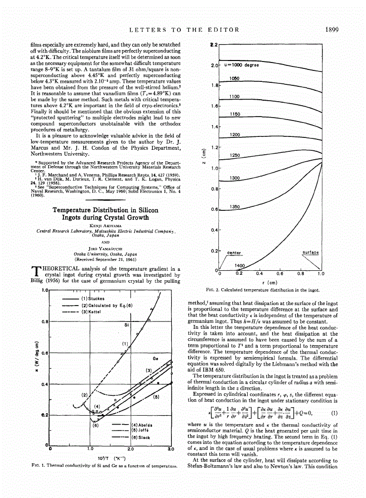 Temperature Distribution in Silicon Ingots during Crystal Growth ...