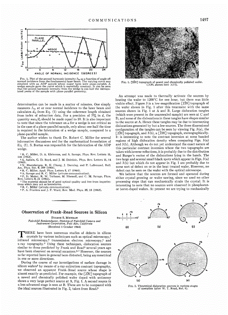 Observation of Frank‐Read Sources in Silicon | Journal of Applied ...