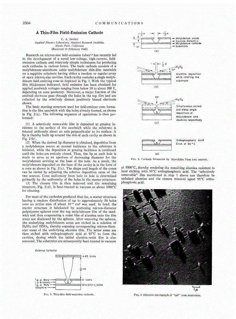 A Thin‐Film Field‐Emission Cathode | Journal of Applied Physics | AIP ...