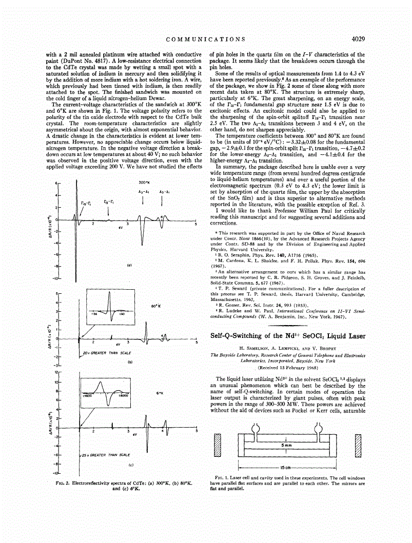 Self‐Q‐Switching of the Nd3+ SeOCl2 Liquid Laser | Journal of Applied ...