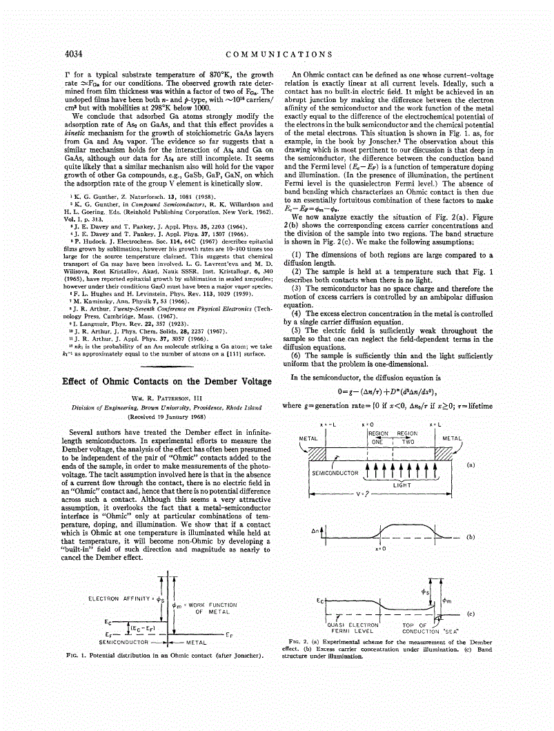 Effect of Ohmic Contacts on the Dember Voltage | Journal of Applied ...