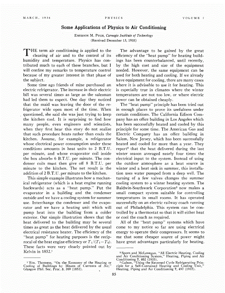 Some Applications of Physics to Air Conditioning | Journal of Applied ...