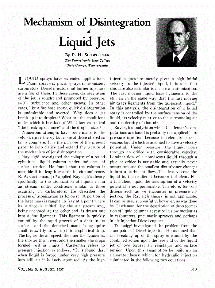 Mechanism of Disintegration of Liquid Jets | Journal of Applied Physics ...