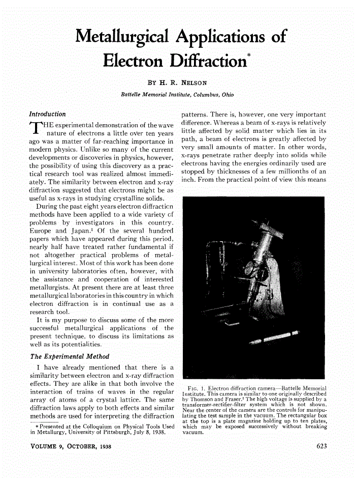 Metallurgical Applications of Electron Diffraction | Journal of Applied ...