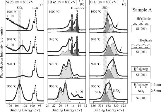 Annealing-temperature dependence: Mechanism of Hf silicidation in HfO2 ...