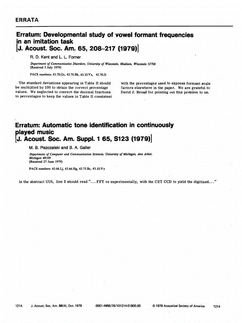 Erratum: Automatic tone identification in continuously played music [ J ... Erratum: Automatic tone identification in continuously played music [ J ...
