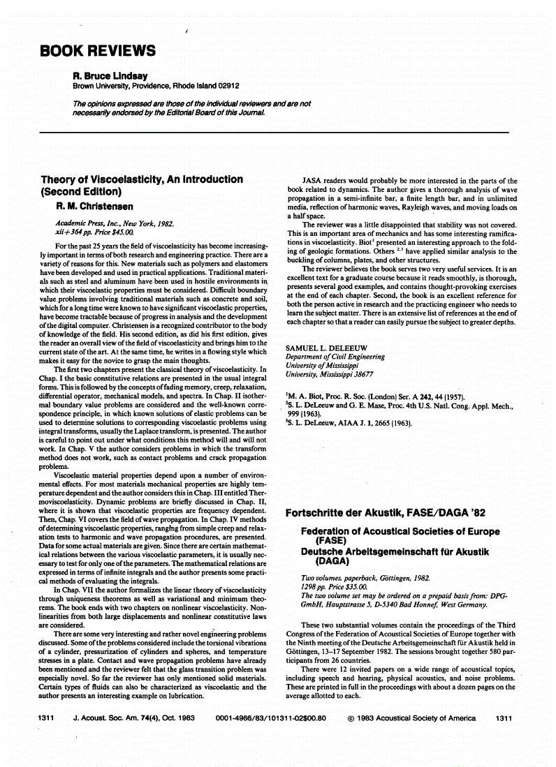 Theory Of Viscoelasticity An Introduction Second Edition By R M
