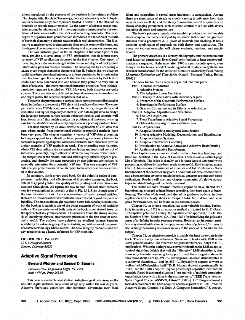 Adaptive Signal Processing edited by Bernard Widrow and Samuel D ...