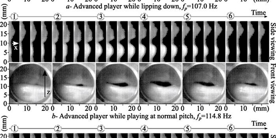 Trombone lip mechanics with inertive and compliant loads (“lipping up ...