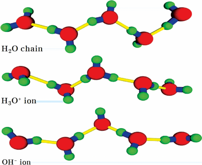 Proton transfer and the diffusion of H+ and OH− ions along water wires ...