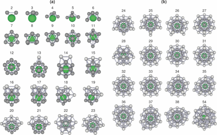 Many-body effects on the structures and stability of Ba2+Xen (n = 1–39 ...