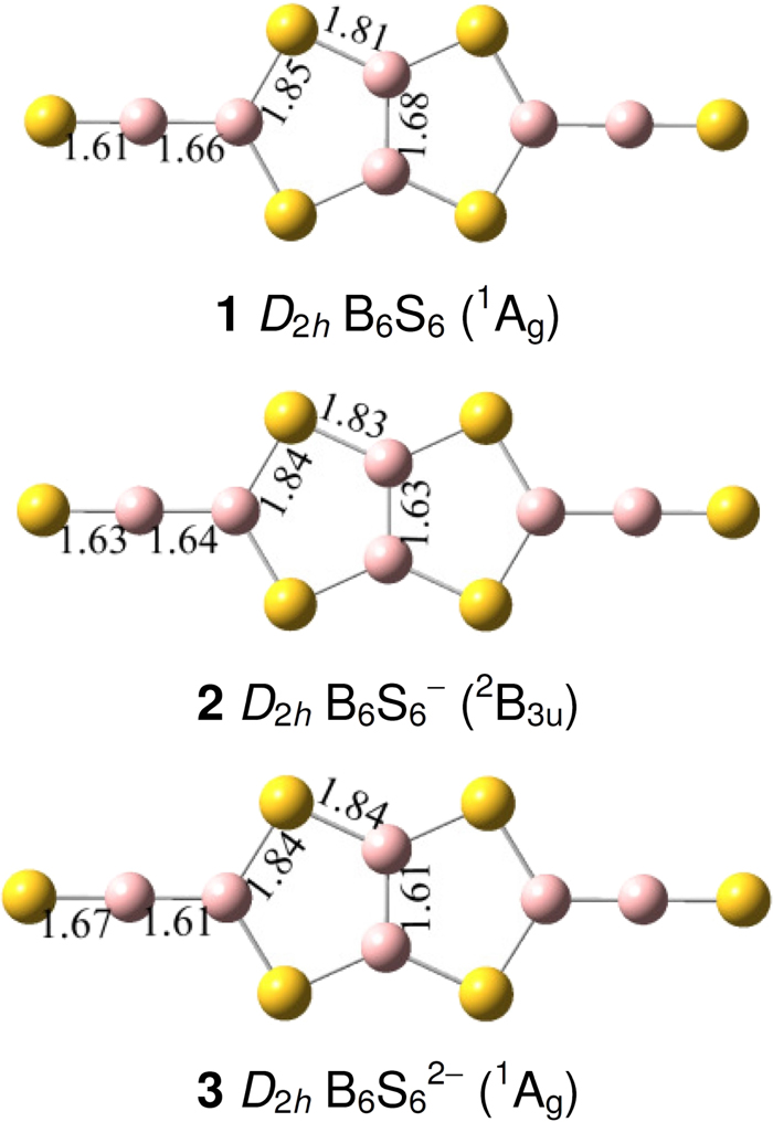 Planar dicyclic B6S6, B6S6−, and B6S62− clusters: Boron sulfide analogues of naphthalene | The ...