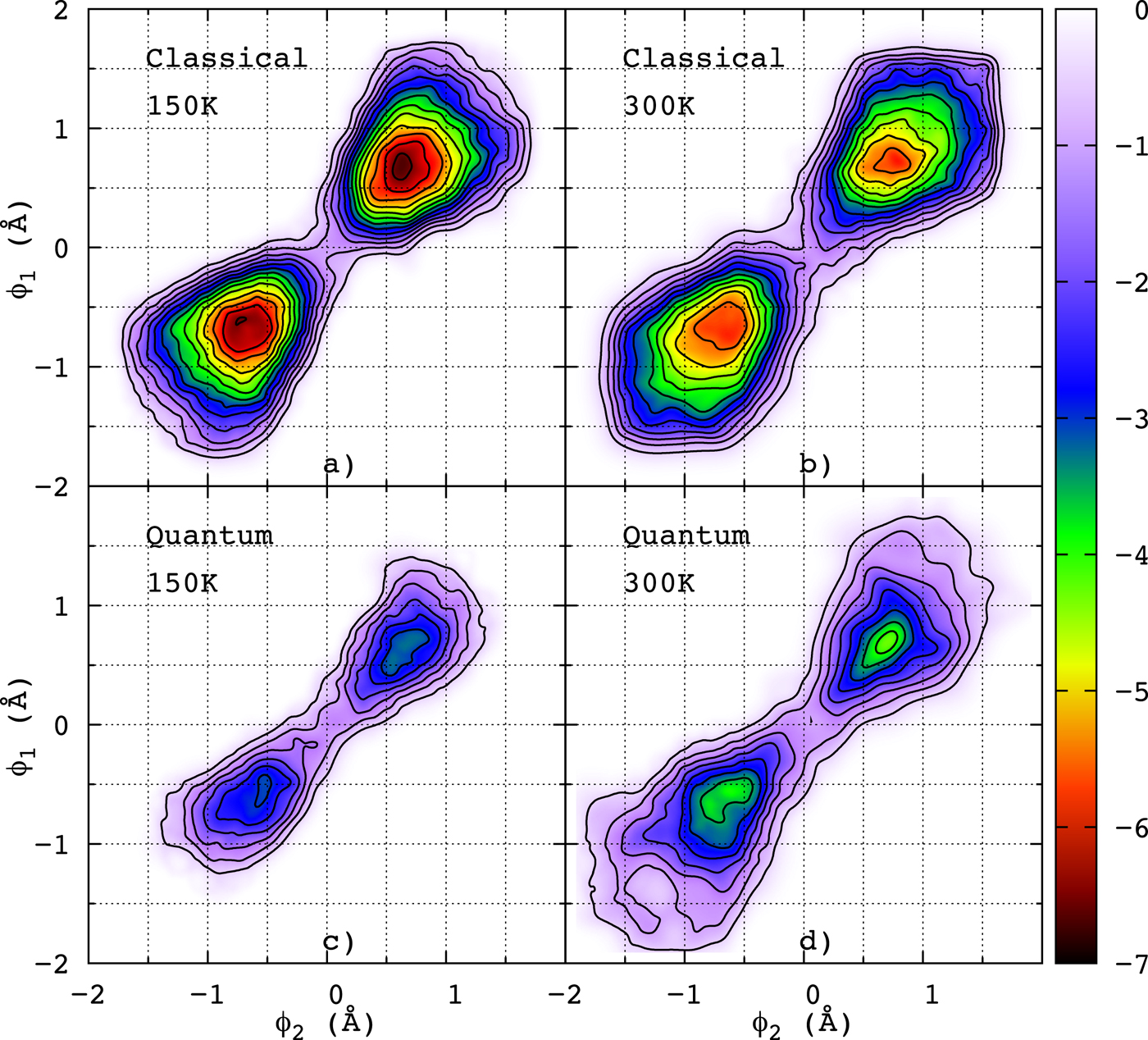 Quantum free energy landscapes from ab initio path integral metadynamics: Double proton transfer ...