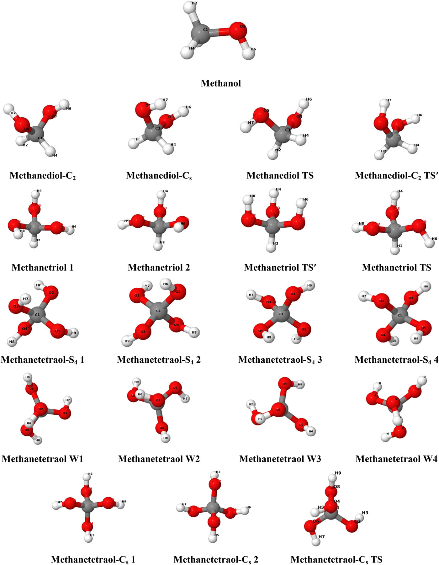Stereoisomers of hydroxymethanes: Probing structural and spectroscopic ...