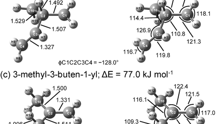 Infrared spectra of the 1,1-dimethylallyl and 1,2-dimethylallyl ...