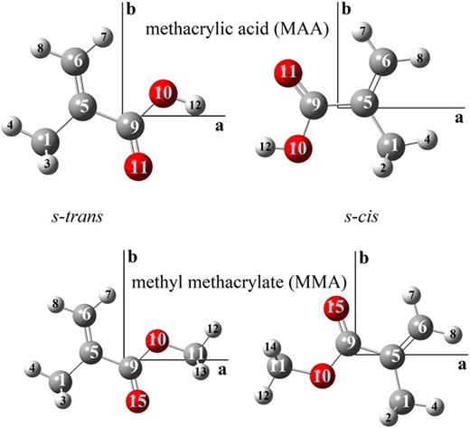 Accurate equilibrium structures of methyl methacrylate and methacrylic ...