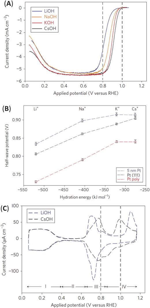 How cations affect the electric double layer and the rates and ...