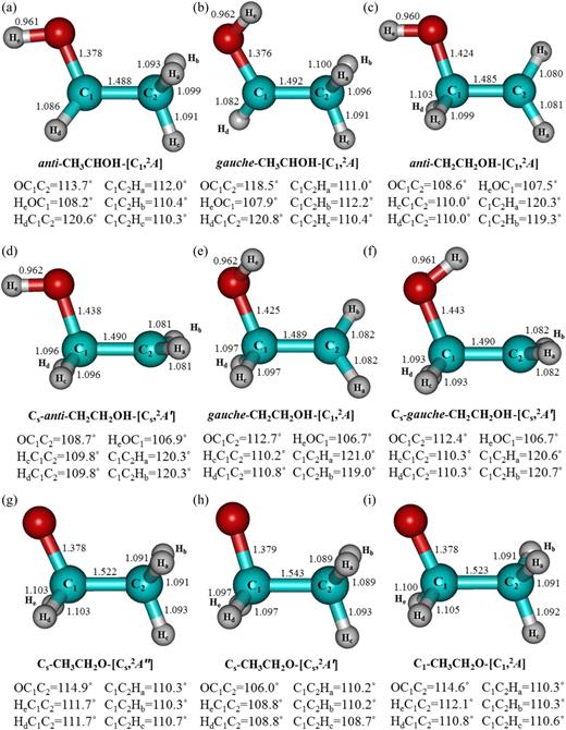 Relative energetics of CH3CH2O, CH3CHOH, and CH2CH2OH radical products ...