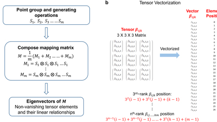 Neumann’s principle based eigenvector approach for deriving non-vanishing tensor elements for ...