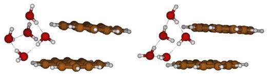 Structures and stabilities of PAH clusters solvated by water aggregates ...
