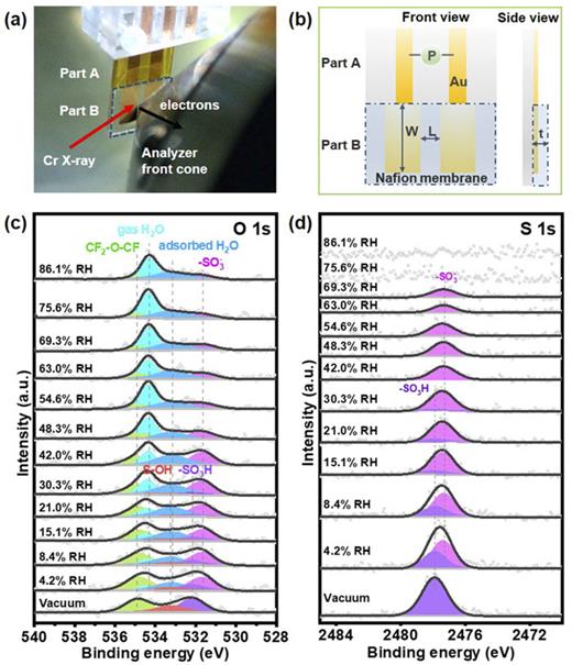 Direct observation of hydration of a Nafion membrane using APXPS and ...
