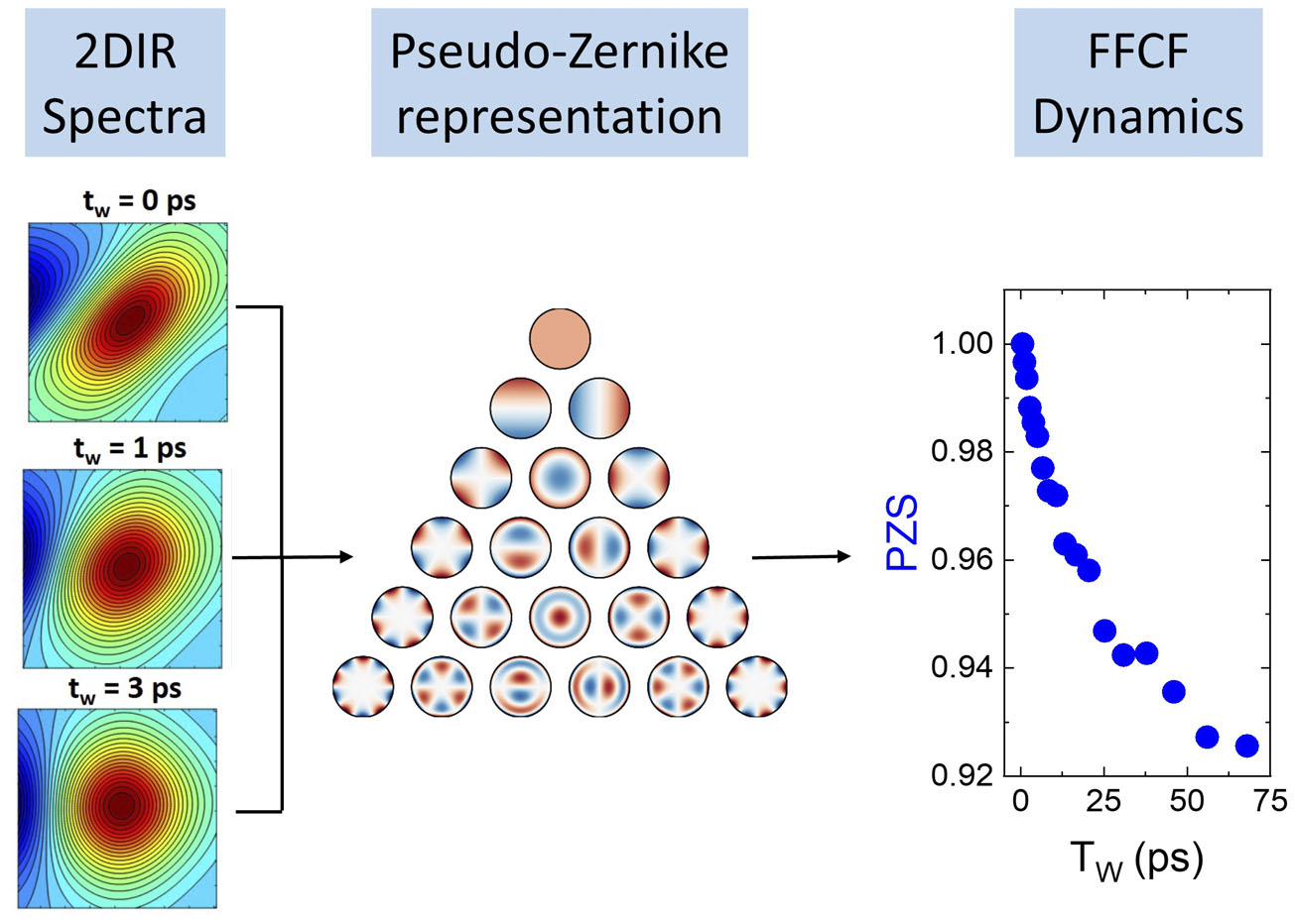A New Method Based On Pseudo Zernike Polynomials To Analyze And Extract Dynamical And Spectral