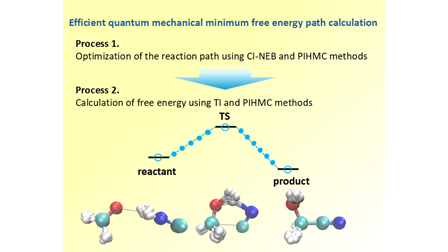 Efficient quantum mechanical minimum free energy path calculation by ...