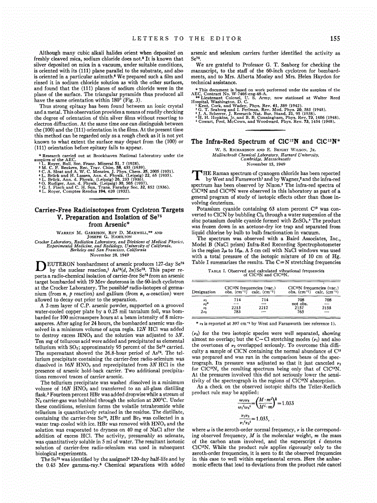 Carrier‐Free Radioisotopes from Cyclotron Targets V. Preparation and ...