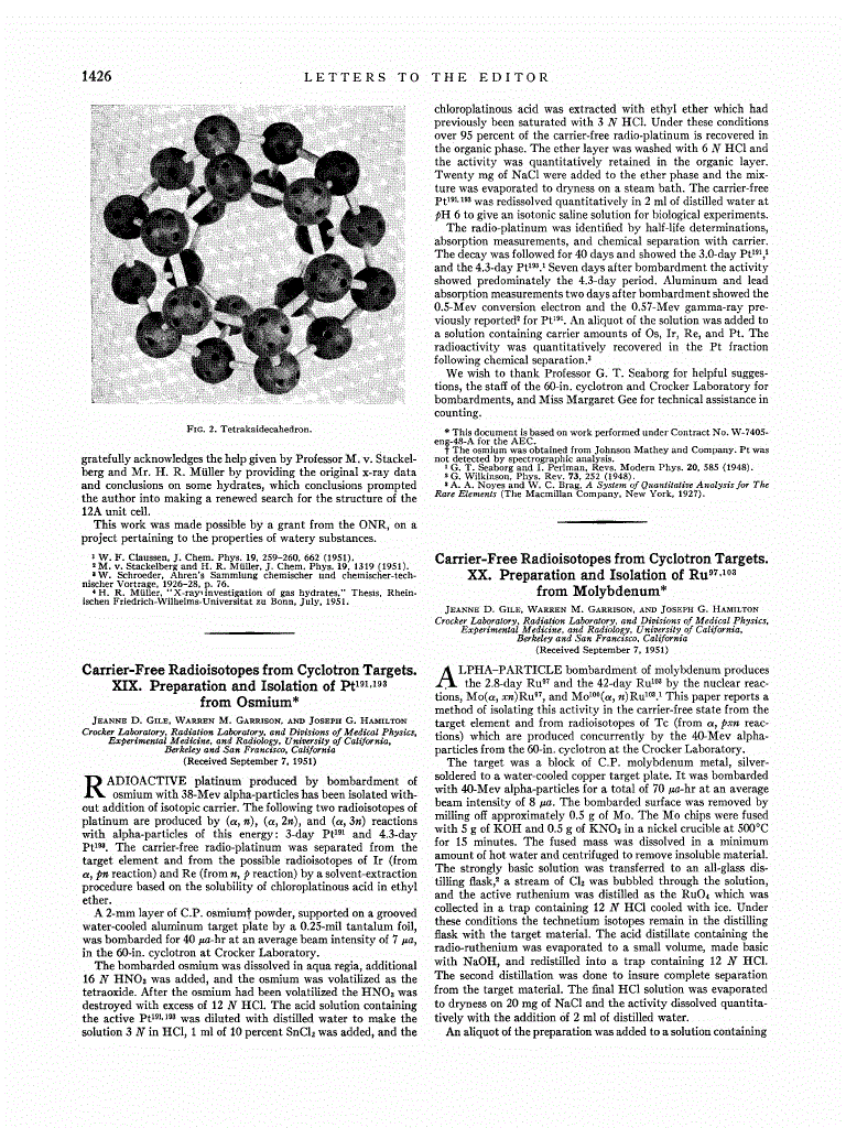 Carrier‐Free Radioisotopes from Cyclotron Targets. XX. Preparation and ...