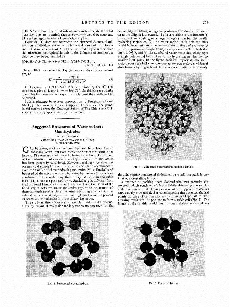 Suggested Structures of Water in Inert Gas Hydrates | The Journal of ...
