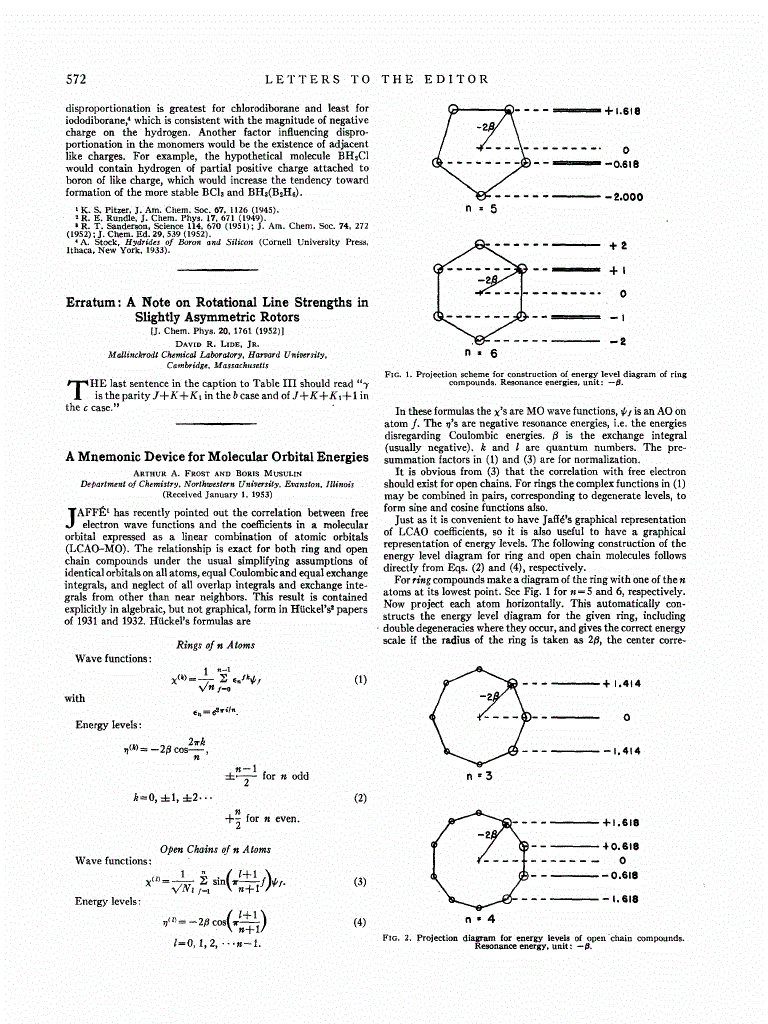 A Mnemonic Device for Molecular Orbital Energies | The Journal of ...