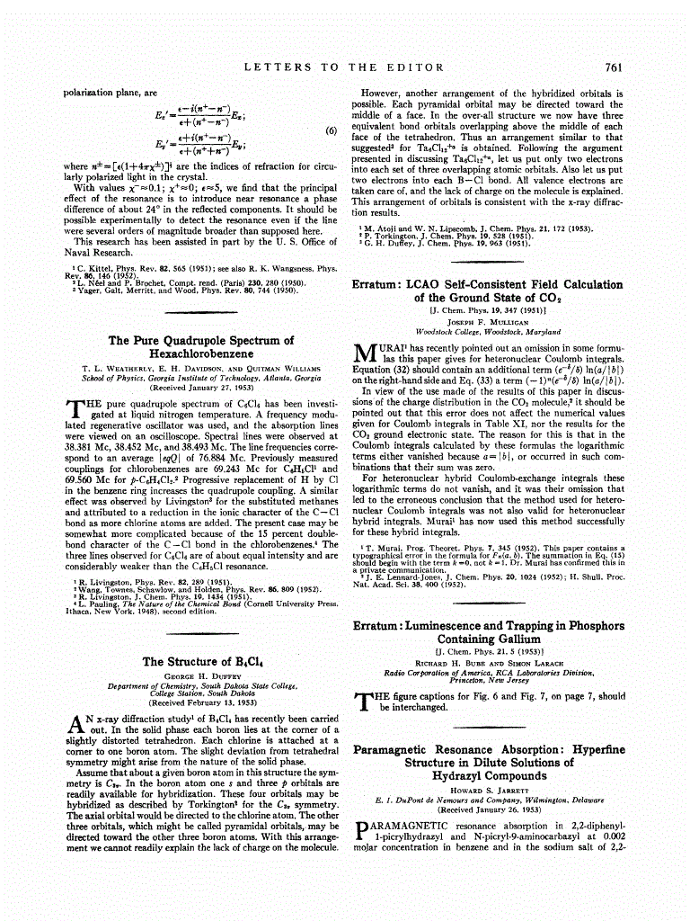 The Structure of B4Cl4 | The Journal of Chemical Physics | AIP Publishing