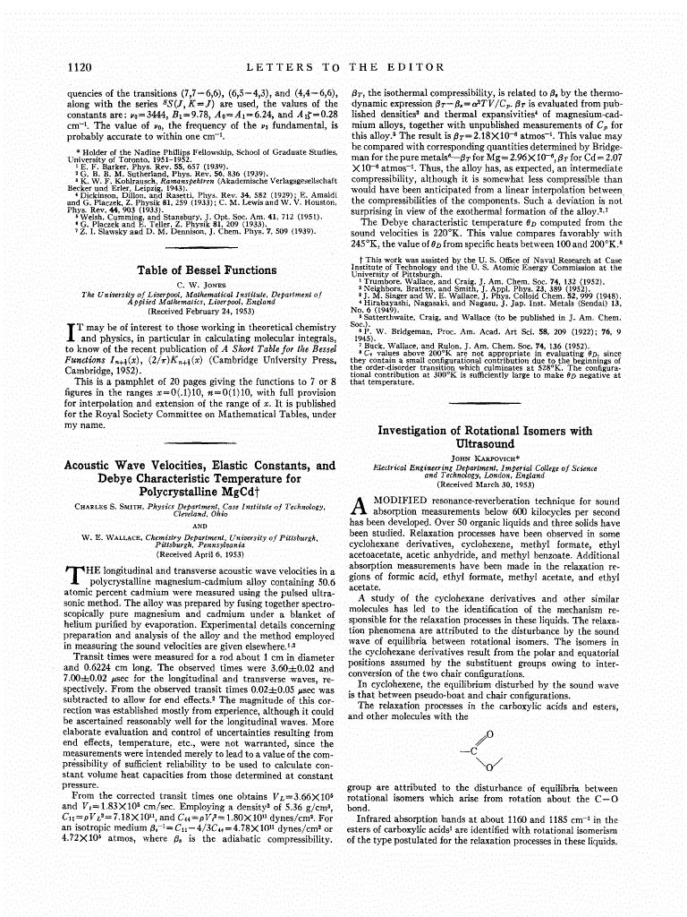 Table of Bessel Functions | The Journal of Chemical Physics | AIP ...