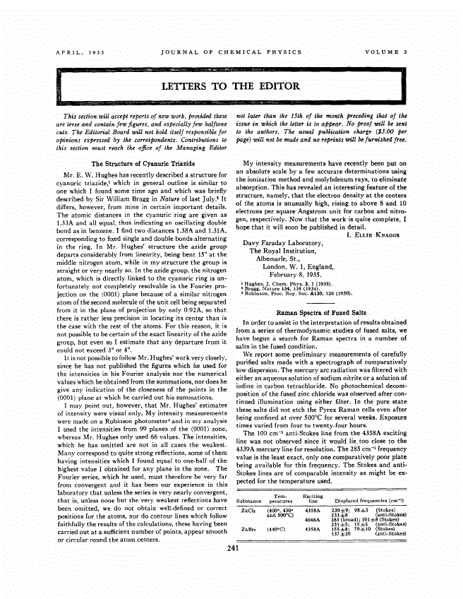 The Structure of Cyanuric Triazide | The Journal of Chemical Physics ...