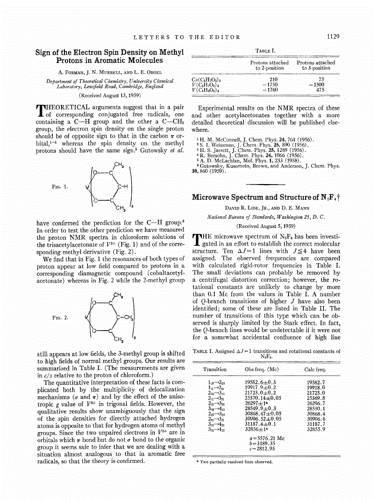 Microwave Spectrum and Structure of N2F4 | The Journal of Chemical ...